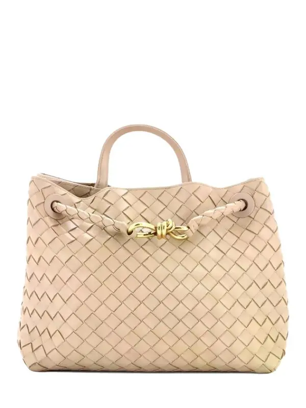 Bottega Veneta Intrecciato Nappa Medium Satchel Top Handle Bag - Neutrals