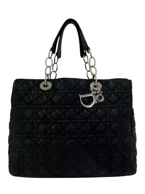 Dior Cannage Soft Shopper Tote Bag - Black