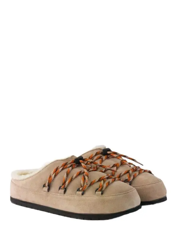 Prada Suede Mules - Neutrals