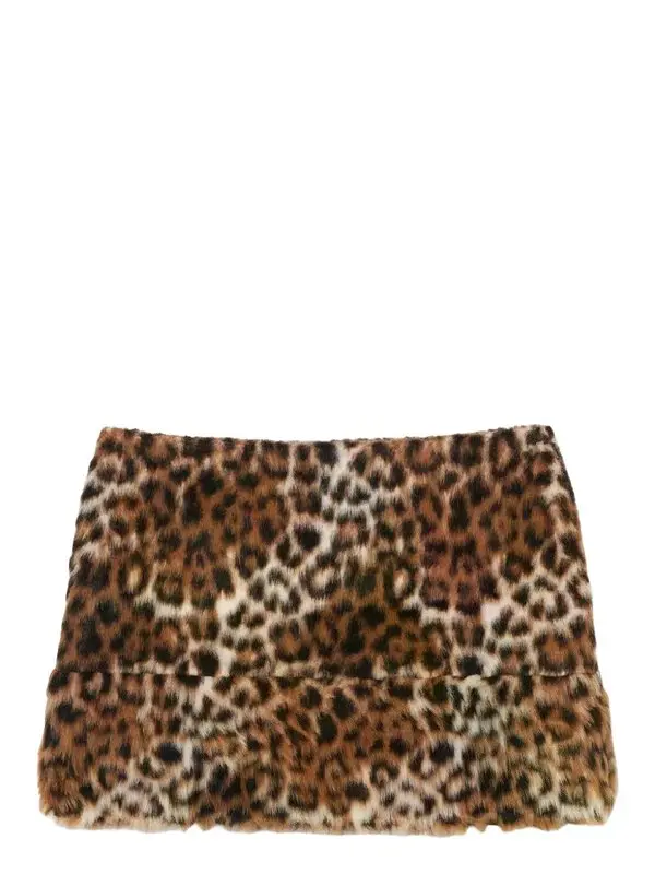 Marc Jacobs Faux-fur Leopard-print Skirt - Brown