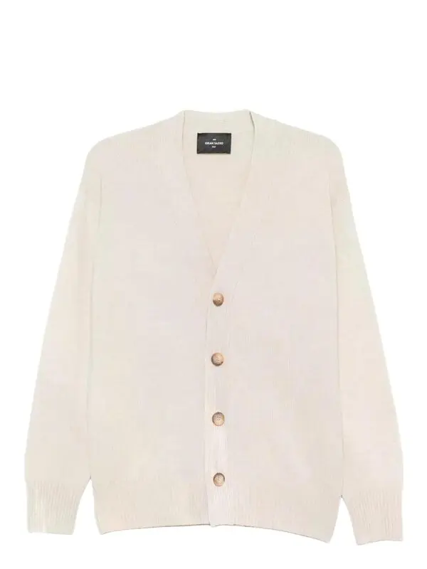 GRAN SASSO Button-up V-neck Cardigan - Neutrals