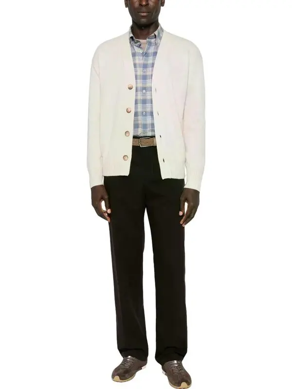 GRAN SASSO Button-up V-neck Cardigan - Neutrals