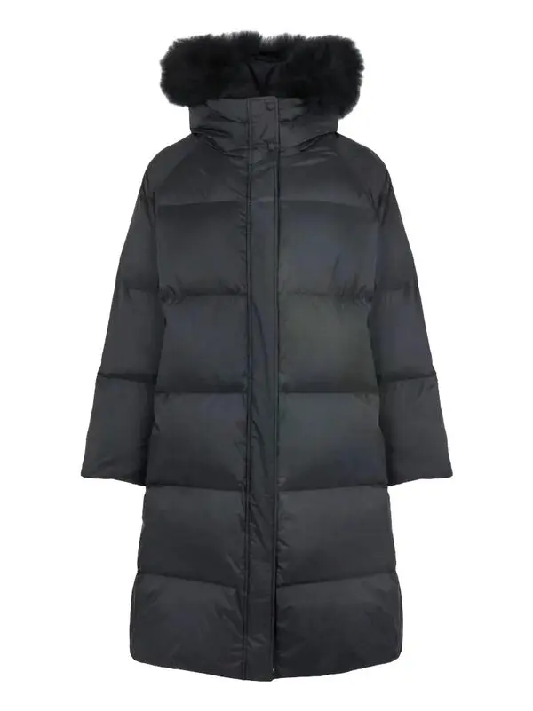 YVES SALOMON Lamb Wool-trim Down Jacket - Black