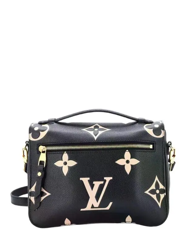 LOUIS VUITTON Pochette Metis Bicolor Monogram Empreinte Giant Crossbody Bag - Black