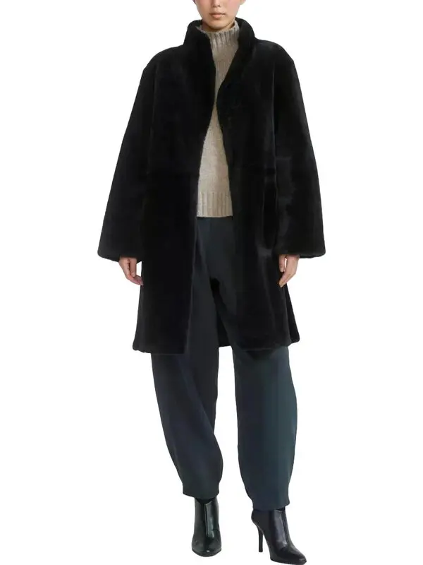 YVES SALOMON Reversible Shearling Coat - Black