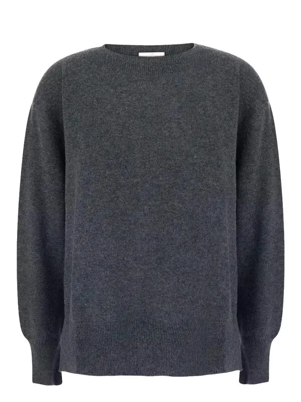 SEMICOUTURE Candy Crew-neck Ribbed-trim Sweater - Grey