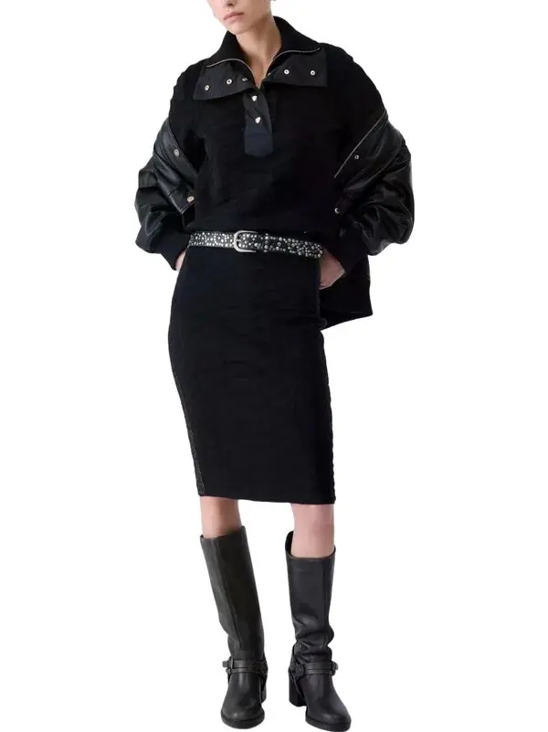 Liu Jo Crocodile-jacquard Sweater - Black