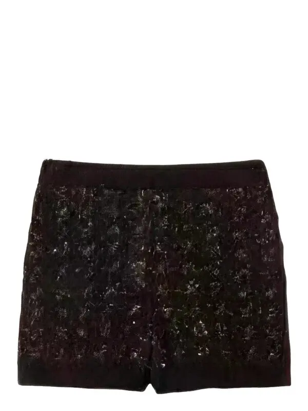TWINSET Jacquard-knit Shorts With Houndstooth Pattern - Black
