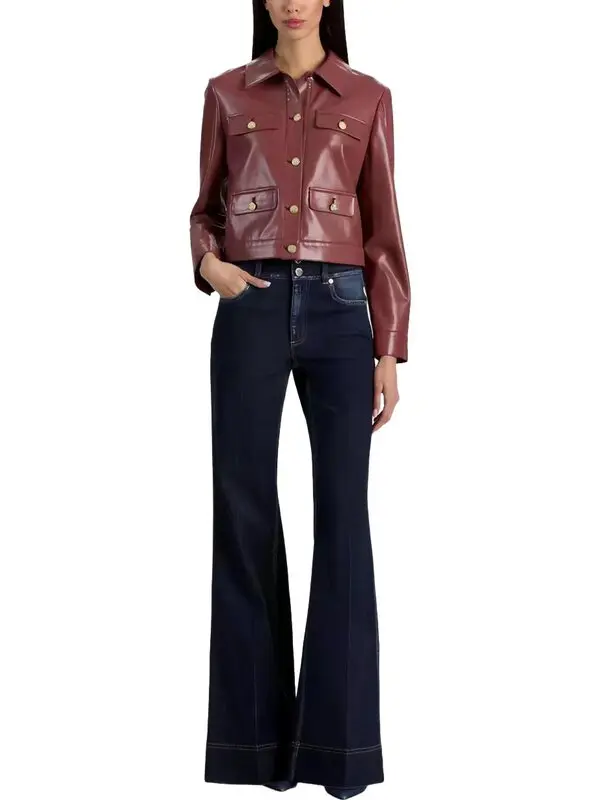 Alice + Olivia Colla Boxy Jacket - Red