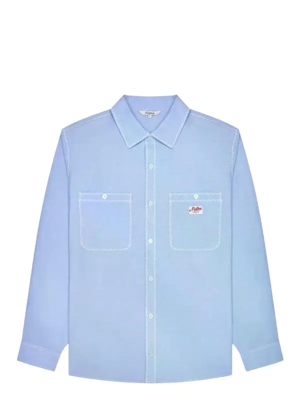 MALBON Benchmark Zig-zag-stitch Shirt - Blue