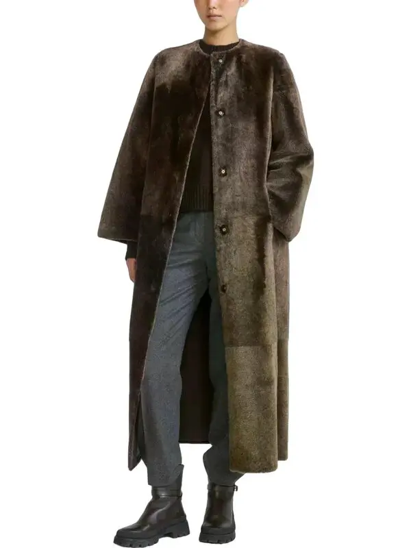 YVES SALOMON Reversible Shearling Coat - Brown