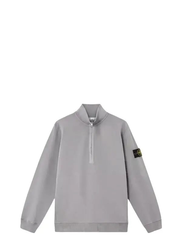 Stone Island Brushed Organic-cotton Fleece Sweatshirt - Grey