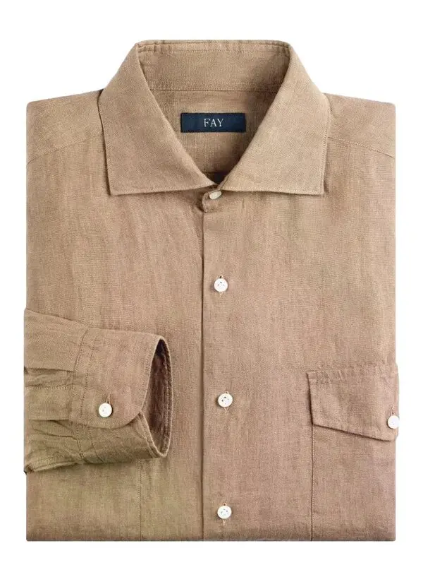 FAY Button-flap Pocket Shirt - Neutrals