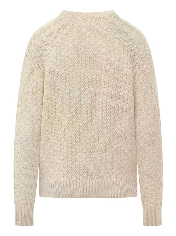 MARANT ETOILE Cable-knit Pointelle-trim Sweater - Neutrals