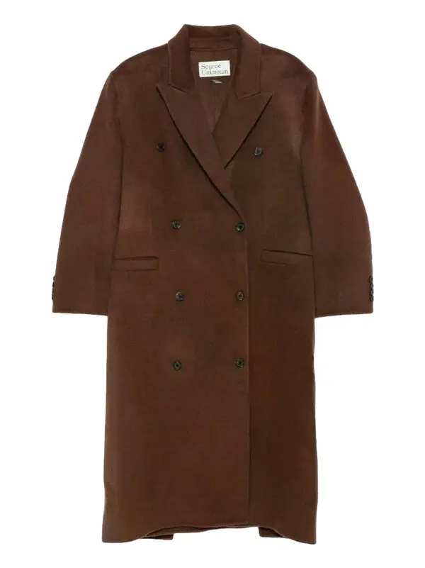 Source Unknown Hutton Double-breasted Coat - Brown