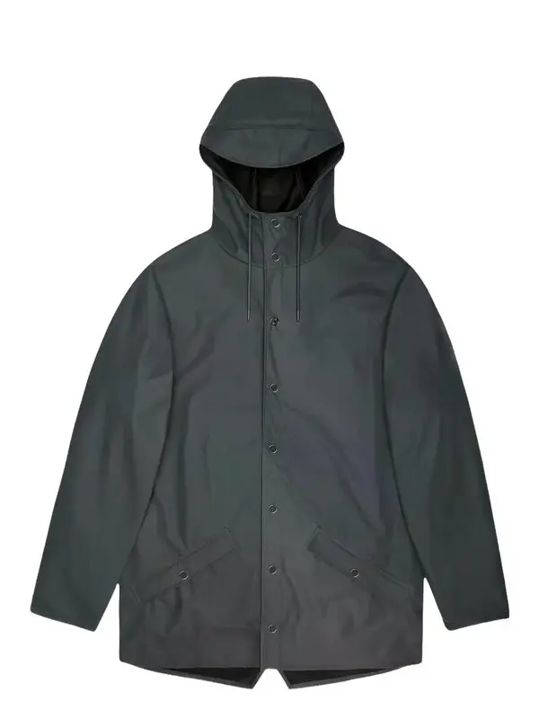 Rains Hooded Fishtail-hem Jacket - Grey