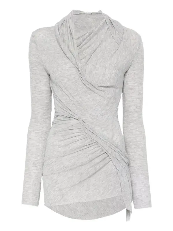 Source Unknown Folgore Asymmetric Draped Top - Grey