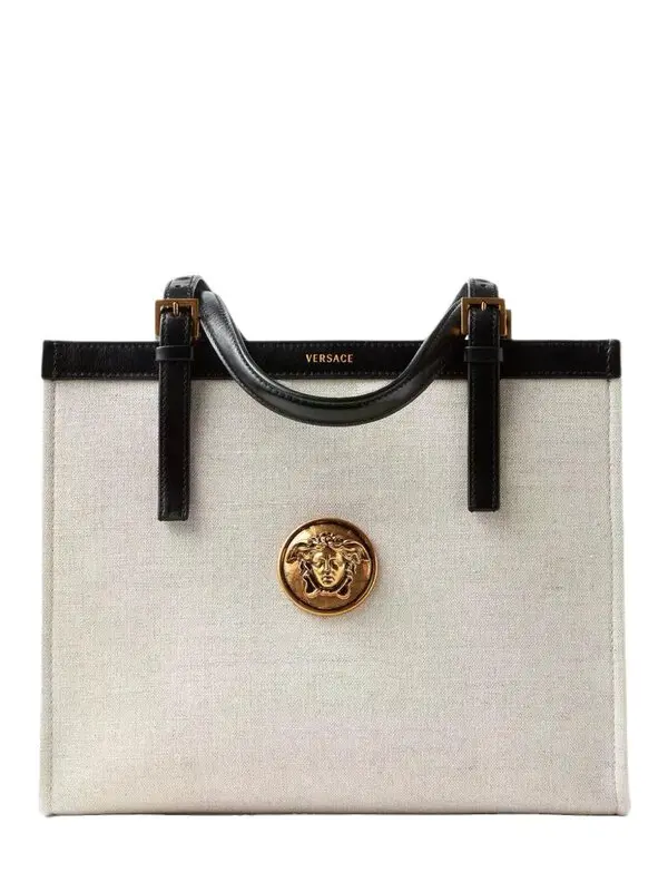 Versace Rivière Canvas Tote - Neutrals