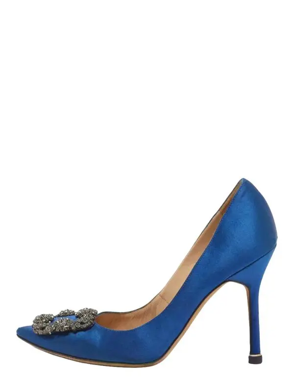 Manolo Blahnik Hangisi Buckle Heeled Pumps - Blue