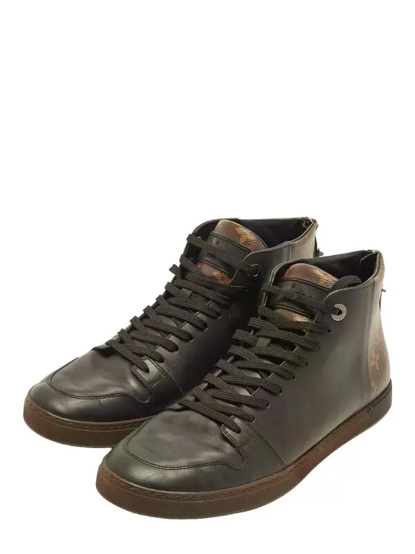 LOUIS VUITTON Line Up Monogram High-top Sneakers - Black