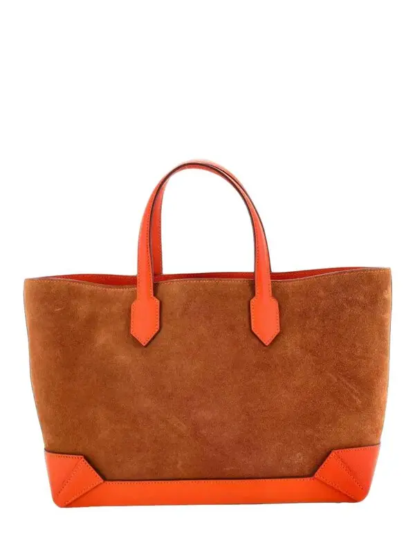 Hermès Maxibox Cabas Doblis Suede With Epsom Tote Bag - Brown