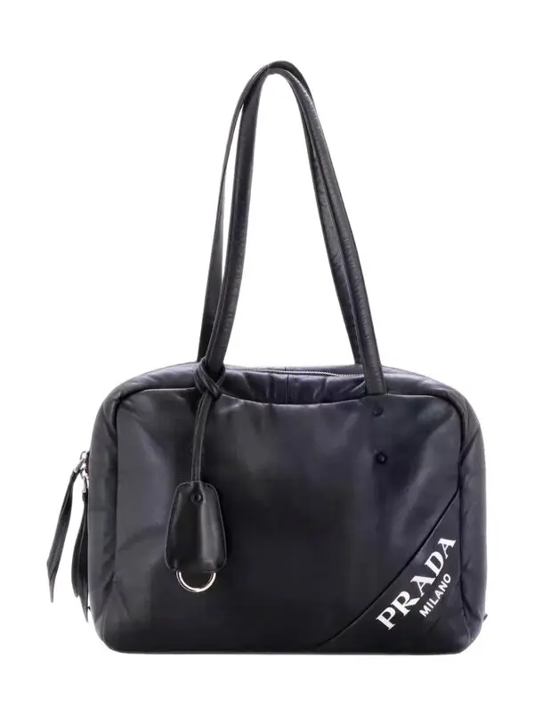 Prada Nappa Leather Padded Medium Handbag - Black
