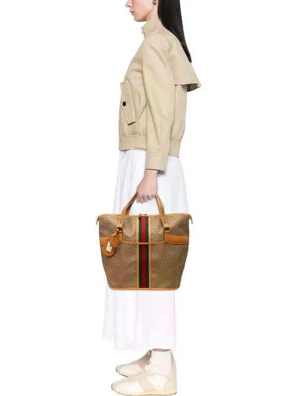 Gucci 20th Century Micro Gg Supreme Web Tote Bag - Brown