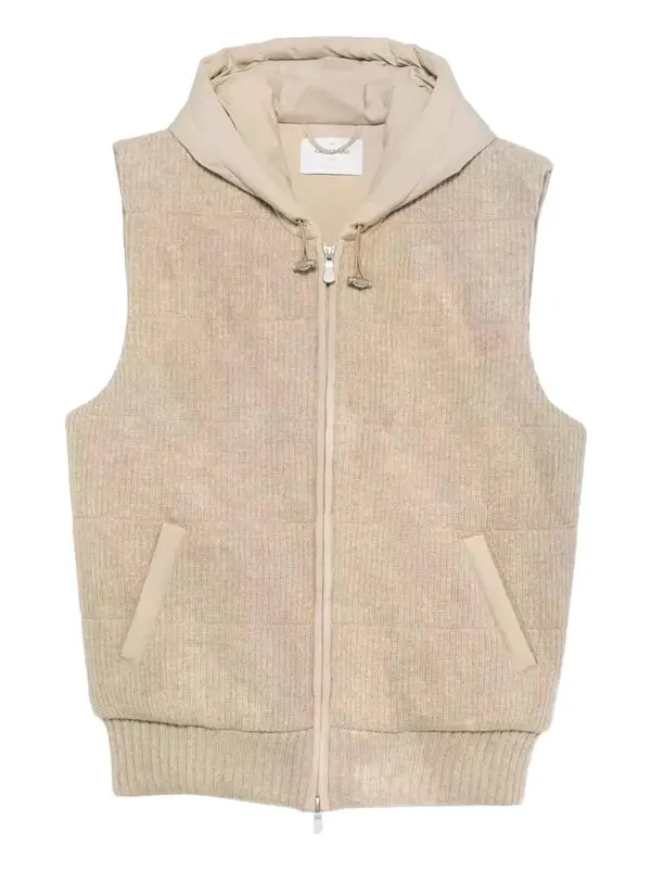 GRAN SASSO Quilted Hooded Gilet - Neutrals