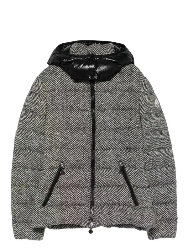 Moncler 2010s Herringbone Puffer Jacket - Grey