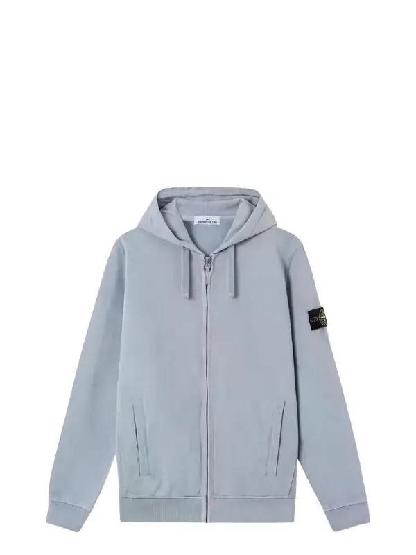 Stone Island 6100067 Brushed Organic-cotton Fleece Hooded Sweatshirt - Grey