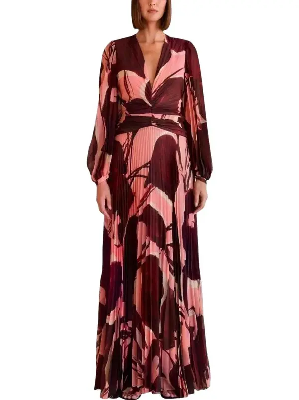 Charo Ruiz Ibiza Pleated Maxi Dress - Red