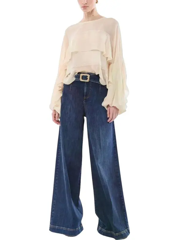 NENETTE Serra Buckle-detail Wide-leg Jeans - Blue