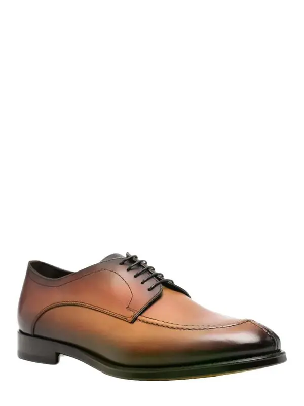 DOUCAL'S Deco Apron-toe Leather Derby Shoes - Brown