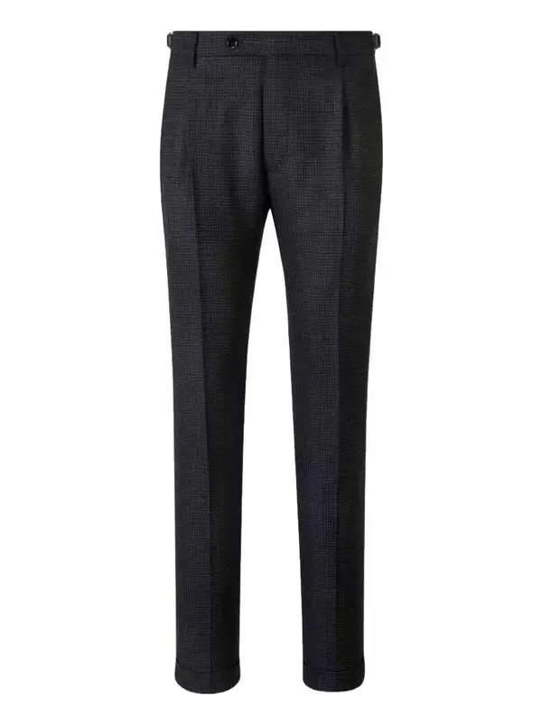 BERWICH Houndstooth-pattern Pleated Trousers - Blue