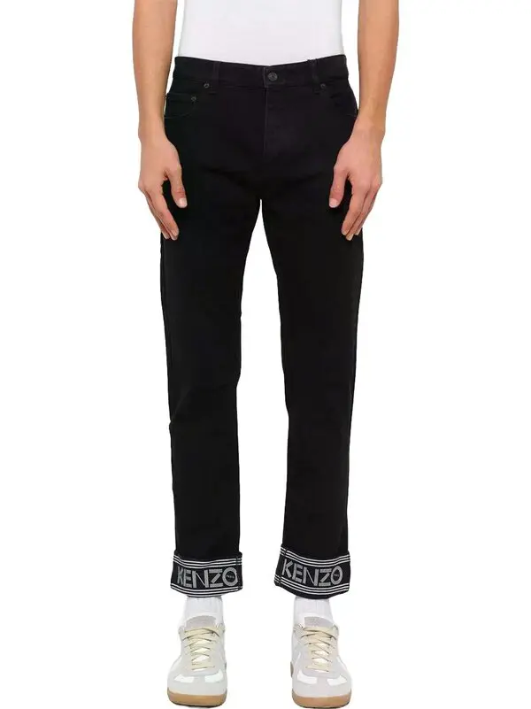 Kenzo Logo-cuff Jeans - Black