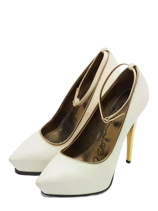 LANVIN Leather Pointed-toe Heeled Pumps - Neutrals