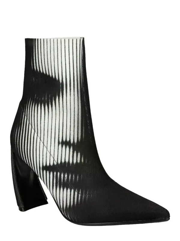 United Nude Graphic-print Pointed-toe Ankle Boots - Black
