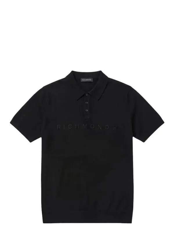 John Richmond Sehudi Embossed Logo Polo Shirt - Black