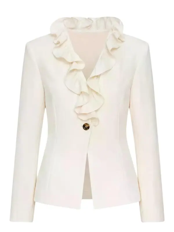 DIVEDIVINE Maira Ruffle-trim Jacket - Neutrals