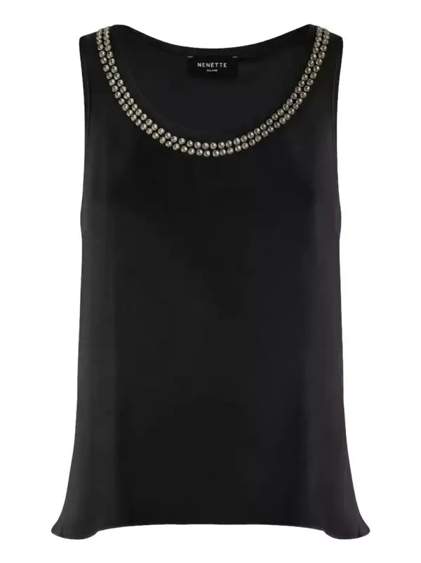 NENETTE Embellished Sleeveless Top - Black