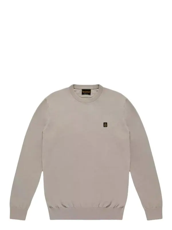 REFRIGIWEAR Ben Logo-patch Ribbed-trim Sweater - Neutrals