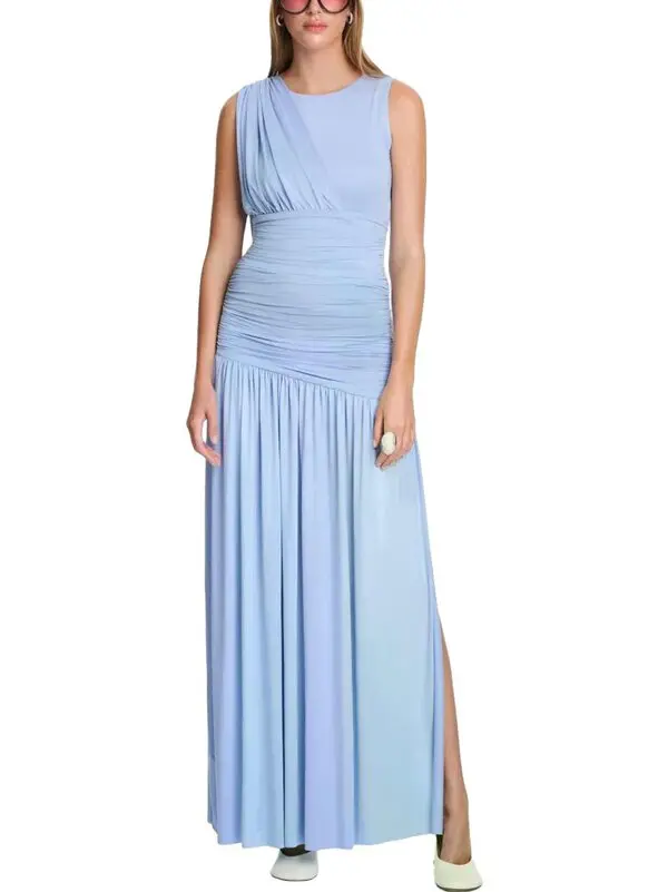 AXEL 113 Isabell Draped Fitted Maxi Dress - Blue