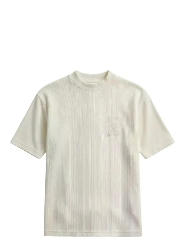 John Richmond Logo-embroidered Ribbed T-shirt - Neutrals