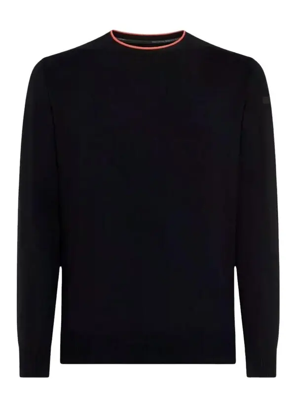 RRD Ribbed-trim Logo-patch Sweater - Blue
