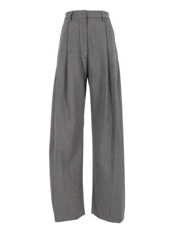 THELATEST Pleated Wide-leg Trousers - Grey