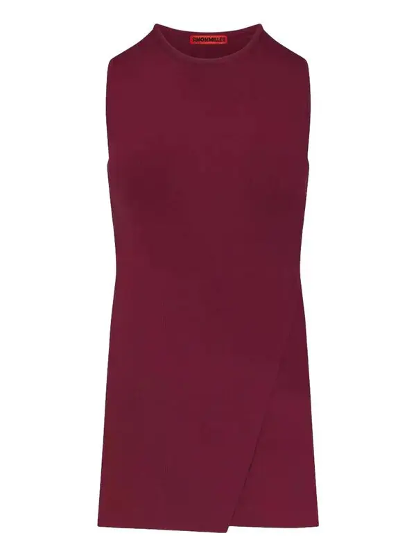 SIMONMILLER Dara Wrap-detail Knit Top - Red