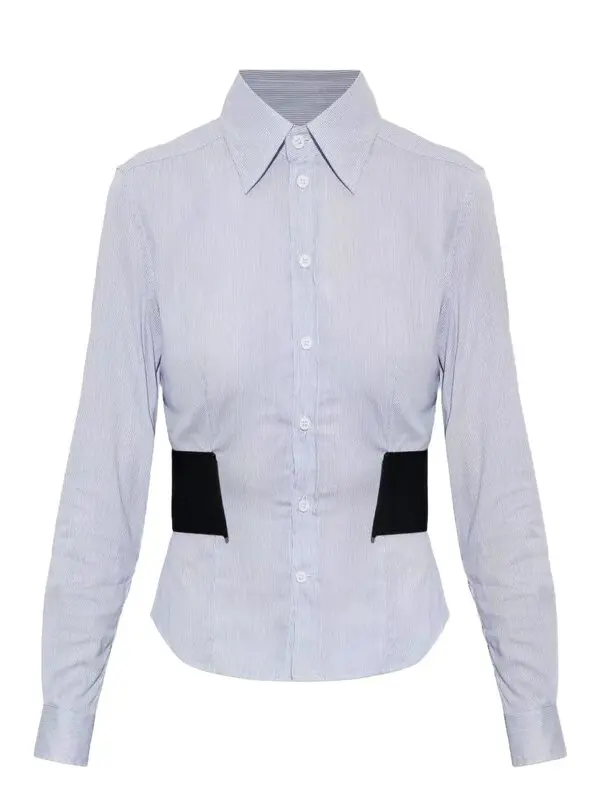 Vetements Striped Waist-belt Shirt - Blue