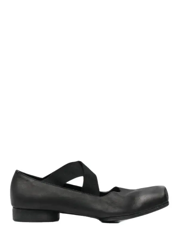 UMA WANG Crossover-strap Square-toe Ballet Flats - Black