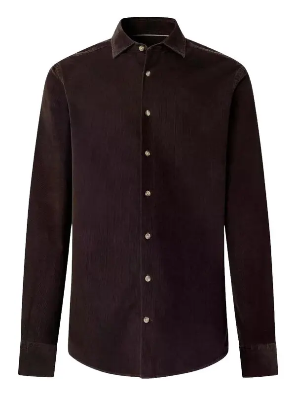 HACKETT  Tailored-fit Long-sleeve Shirt - Brown