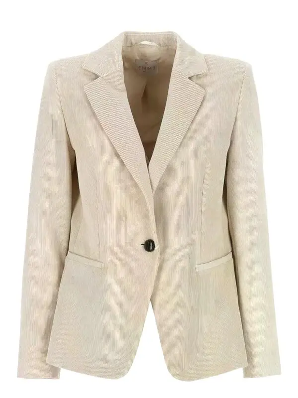 EMME Corduroy-effect Single-breasted Blazer - Neutrals